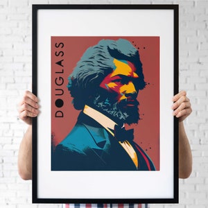 Frederick Douglass Retro Minimalist Art Print Portrait POSTER | History ...