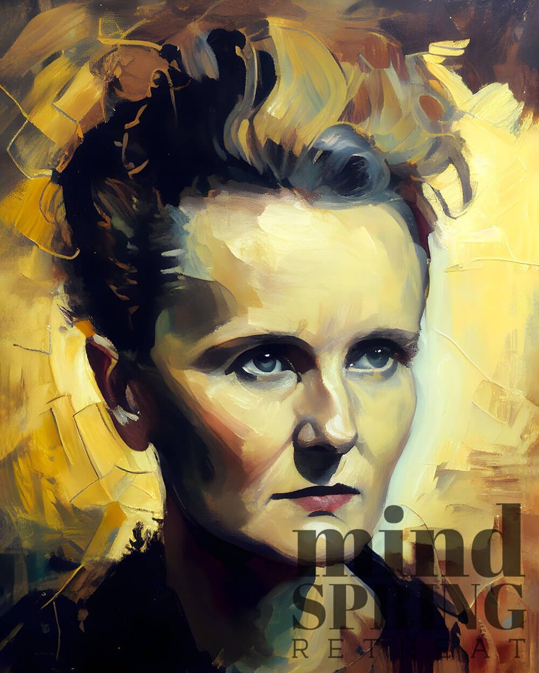 Marie Curie Oil Painting Art Print Portrait POSTER 3 Science - Etsy