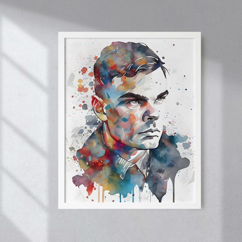Alan Turing Watercolor Art Print Portrait POSTER Mathematics - Etsy