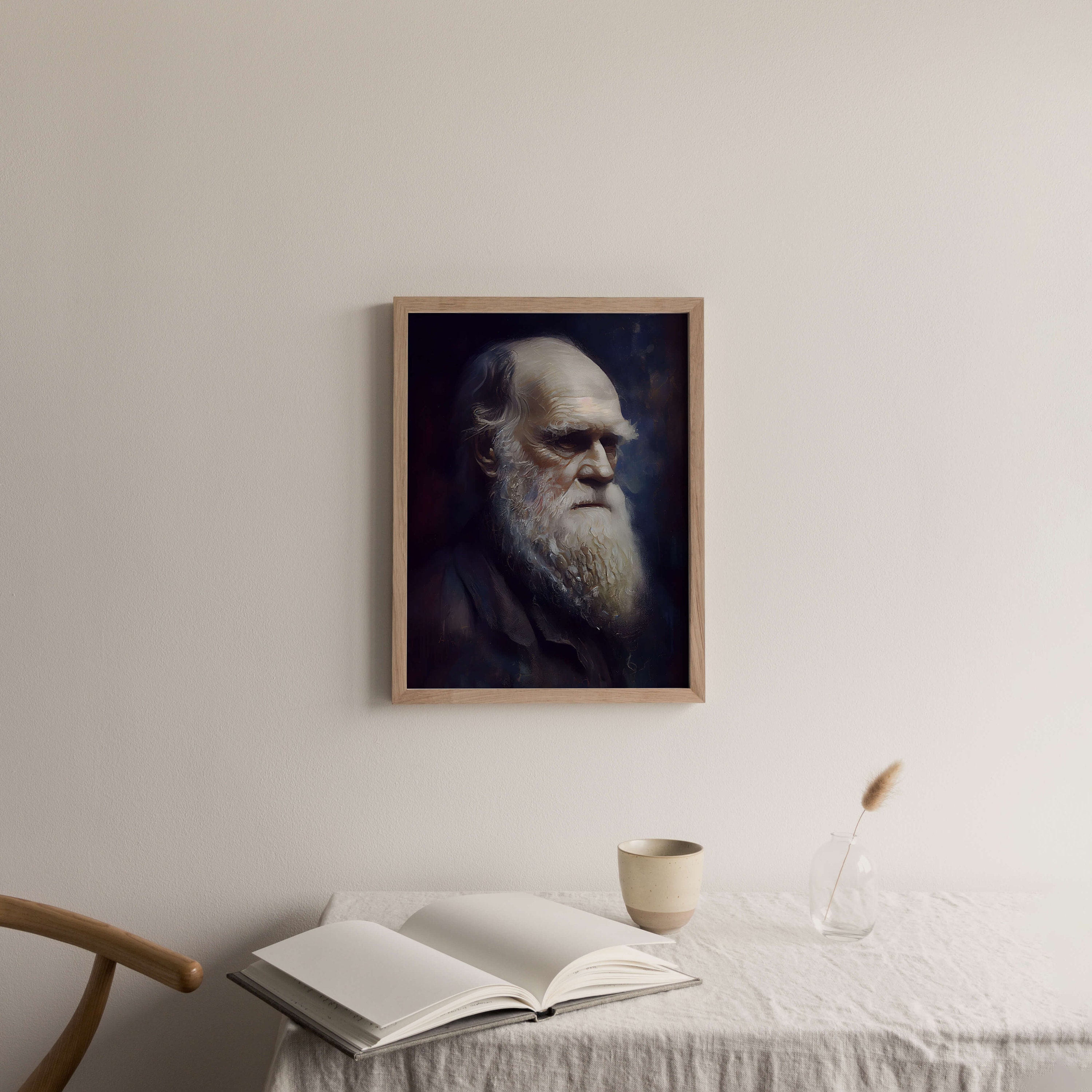 Charles Darwin Oil Painting Art Print Portrait POSTER - Etsy