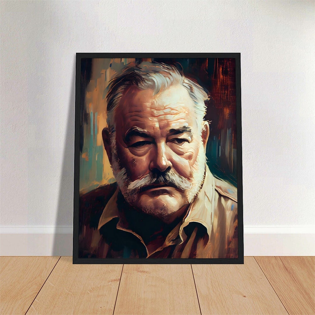 Ernest Hemingway Oil Painting Art Print Portrait POSTER 3 | Classic ...