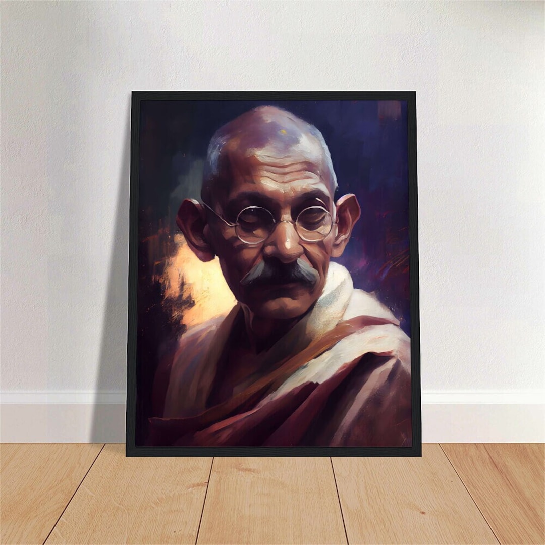 Mohandas Gandhi Oil Painting Art Print Portrait POSTER 2 | World ...