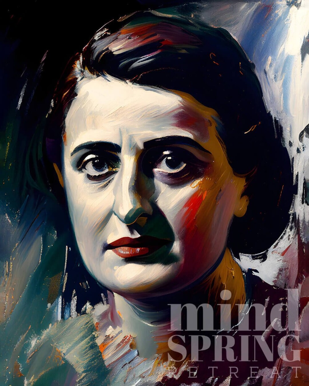 Ayn Rand Oil Painting Art Print Portrait POSTER 2 Philosophy - Etsy