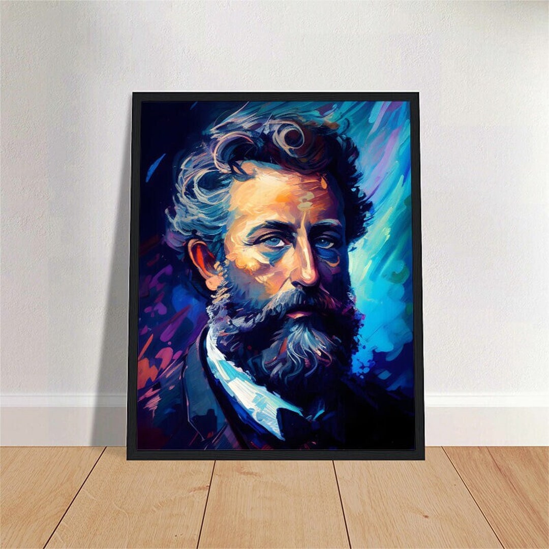 Jules Verne Oil Painting Art Print Portrait POSTER | Classic French ...