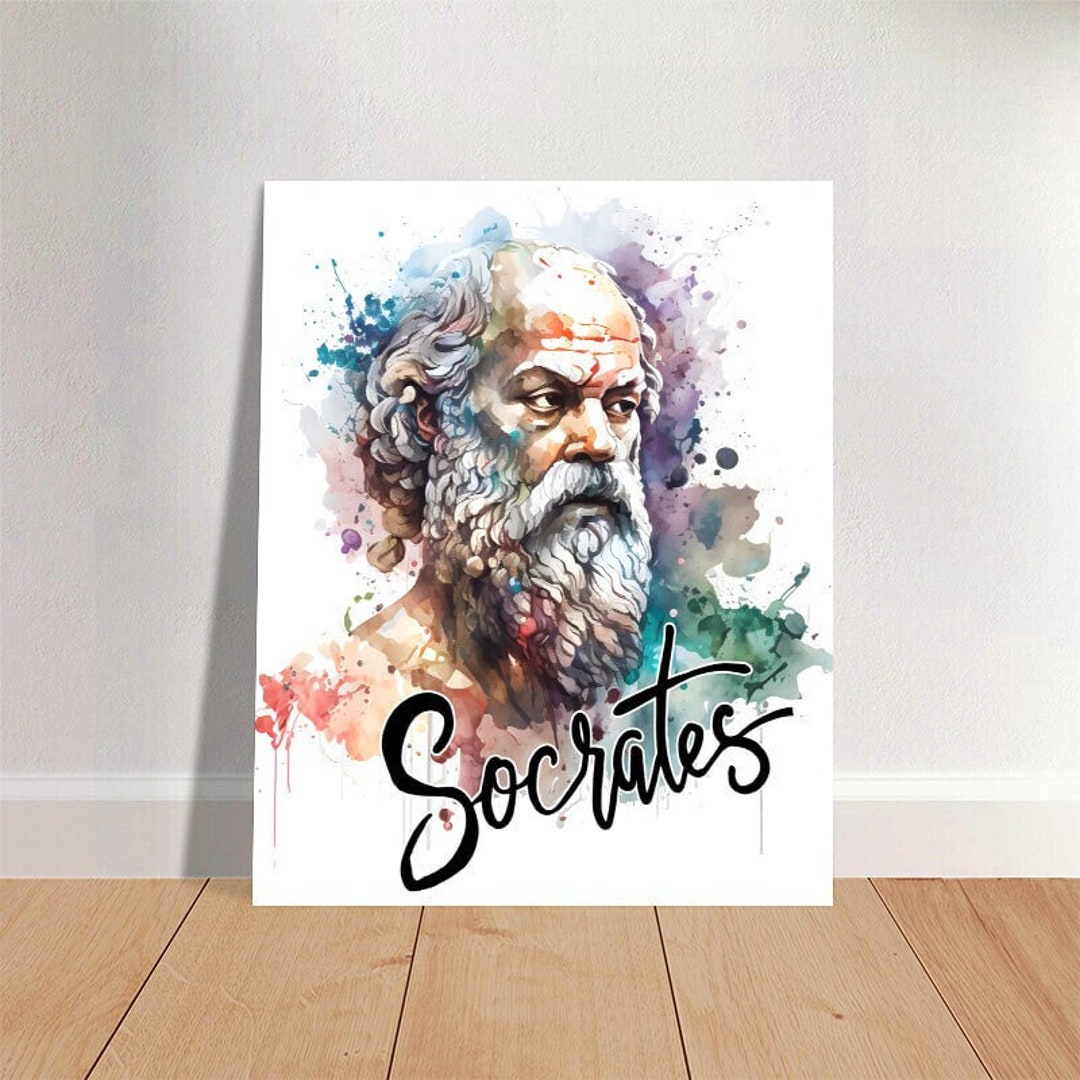 Socrates Watercolor Art Print Portrait POSTER 2 | History Philosophy ...