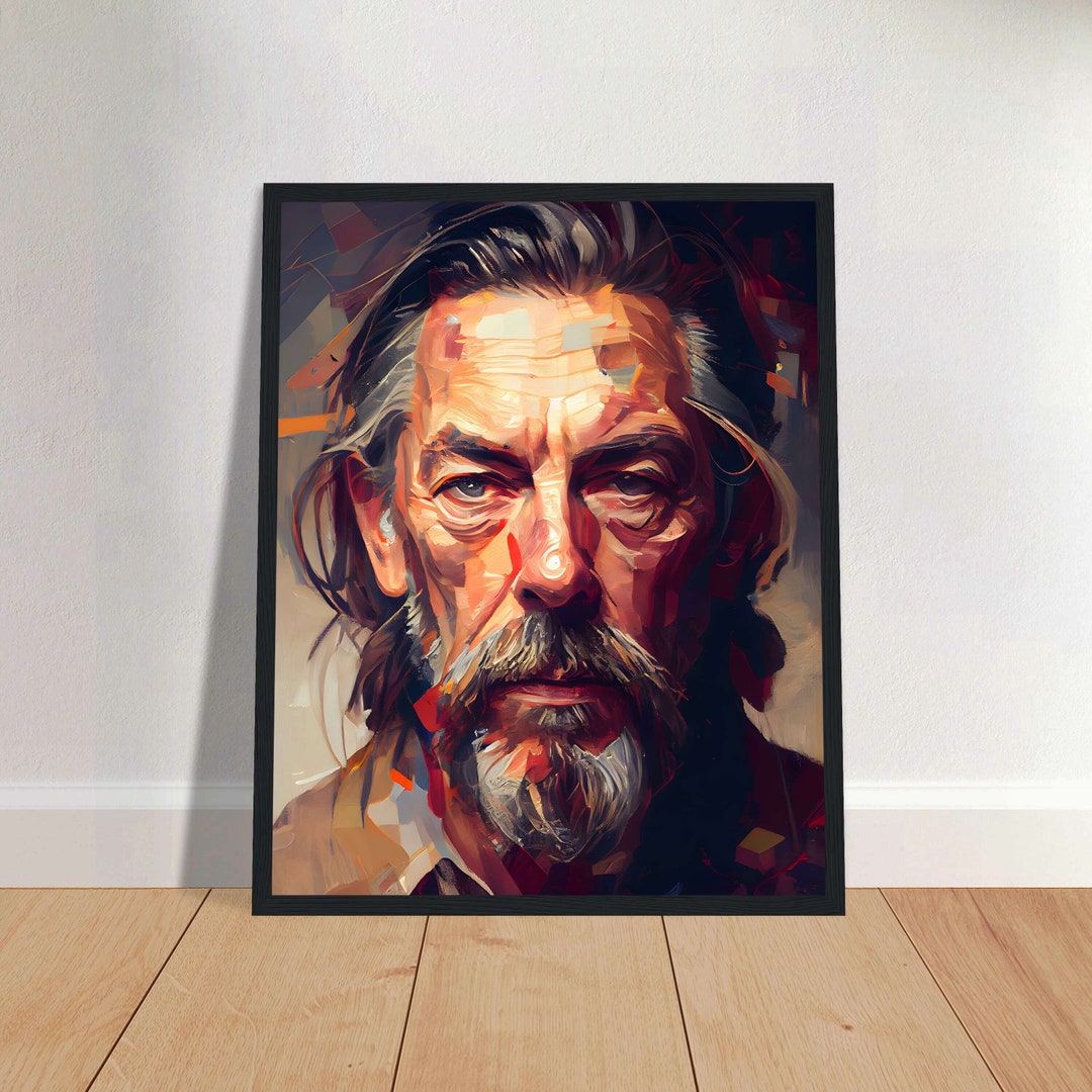 Alan Watts Oil Painting Art Print Portrait POSTER 2 | Spirituality ...