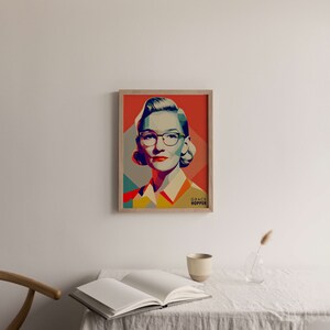 Grace Hopper Retro Minimalist Art Print Portrait POSTER | Computer ...
