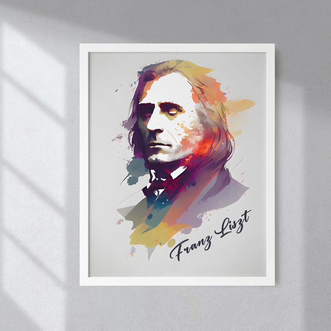 Franz Liszt Watercolor Art Print Portrait POSTER 2 Classical Music ...