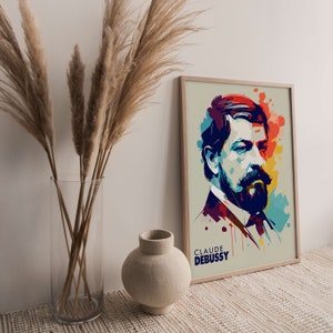 Claude Debussy Watercolor Minimalist Art Print Portrait POSTER ...