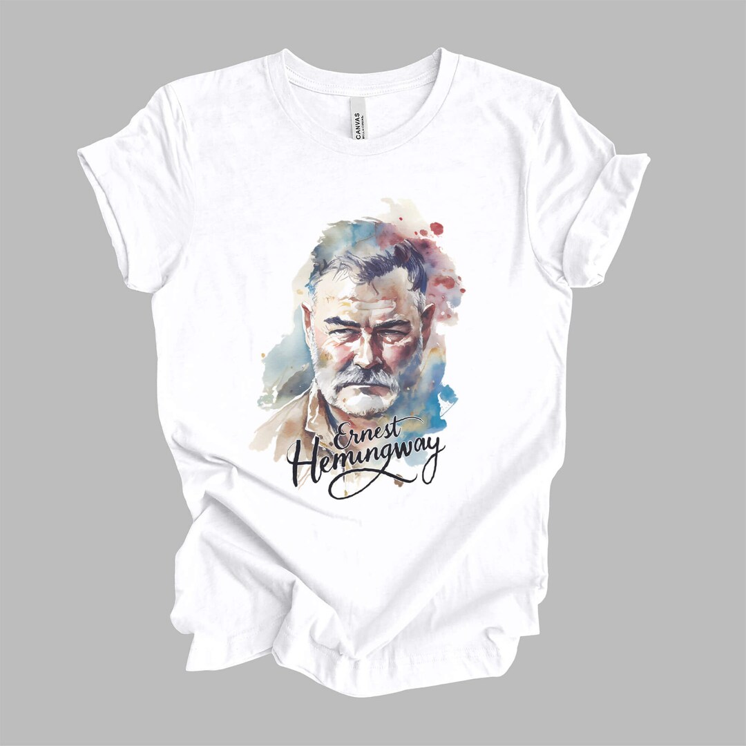 Ernest Hemingway Watercolor T-shirt 2 | American Literature Unisex Gift ...