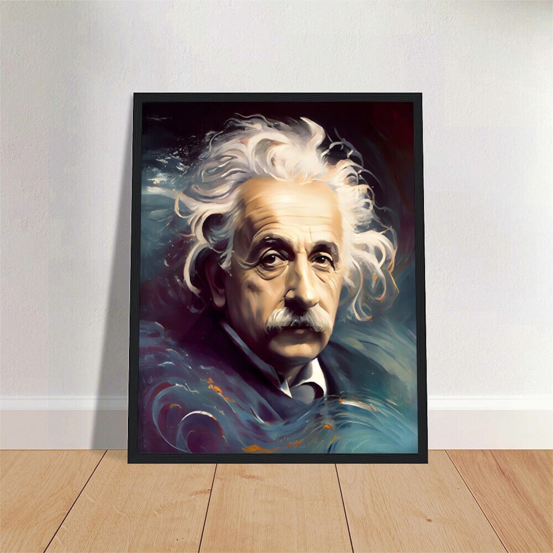 Albert Einstein Oil Painting Art Print Portrait POSTER | Science ...