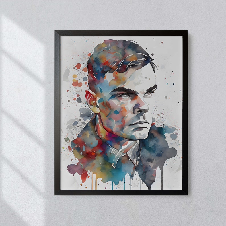 Alan Turing Watercolor Art Print Portrait POSTER Mathematics - Etsy