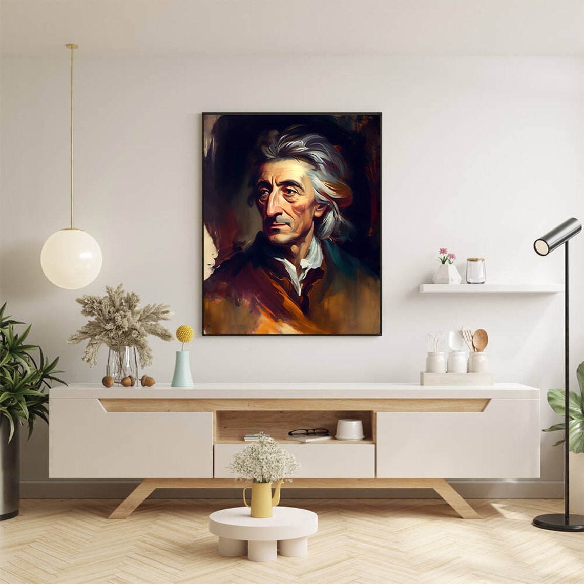 John Locke Oil Painting Art Print Portrait POSTER | Philosophy Physical ...