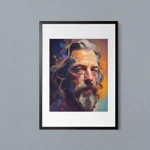 Alan Watts Oil Painting Art Print Portrait POSTER 1 | Spirituality ...