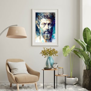 Marcus Aurelius Watercolor Art Print Portrait POSTER 2 | History ...