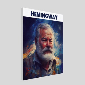 Ernest Hemingway Oil Painting Art Print Portrait POSTER | Classic ...