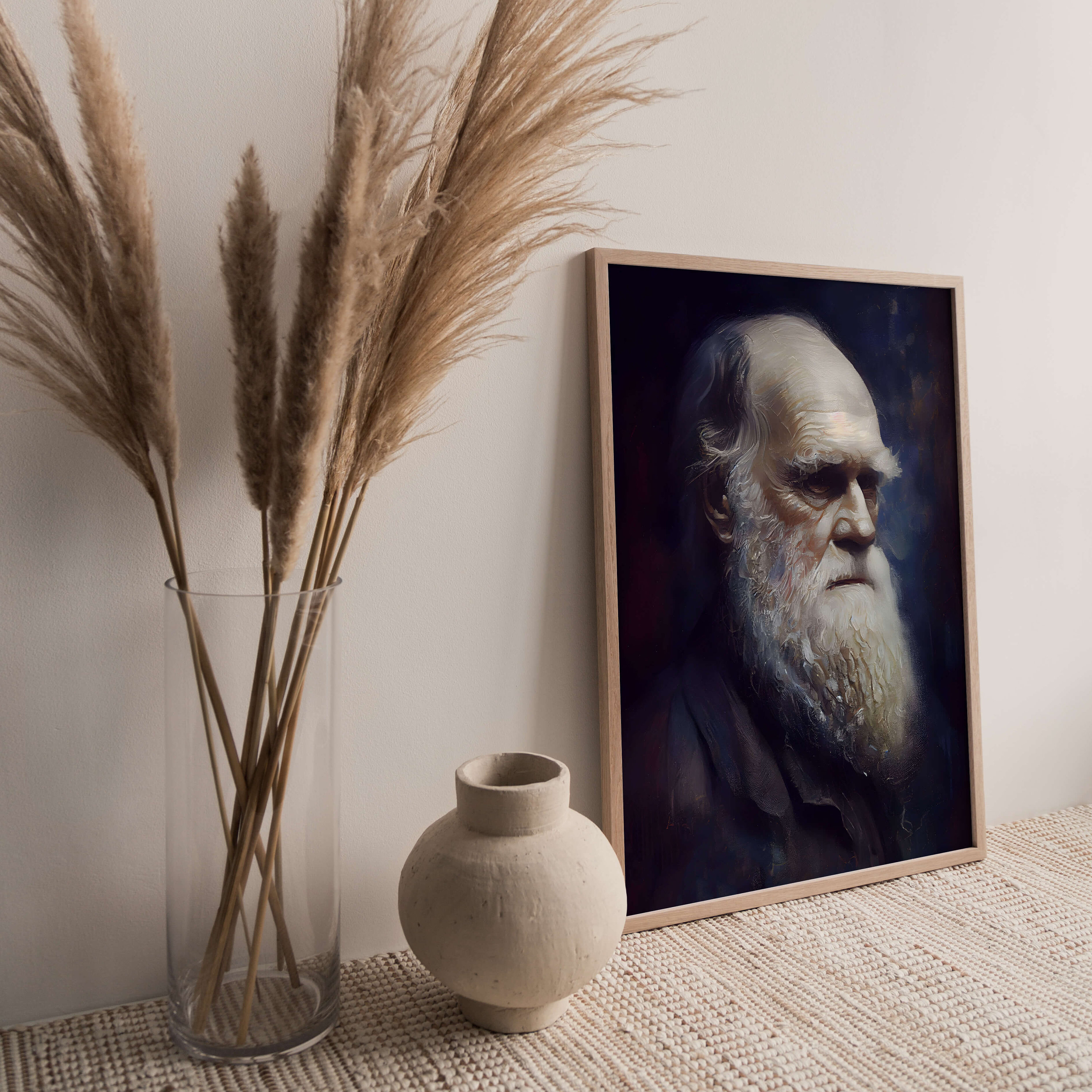 Charles Darwin Oil Painting Art Print Portrait POSTER - Etsy