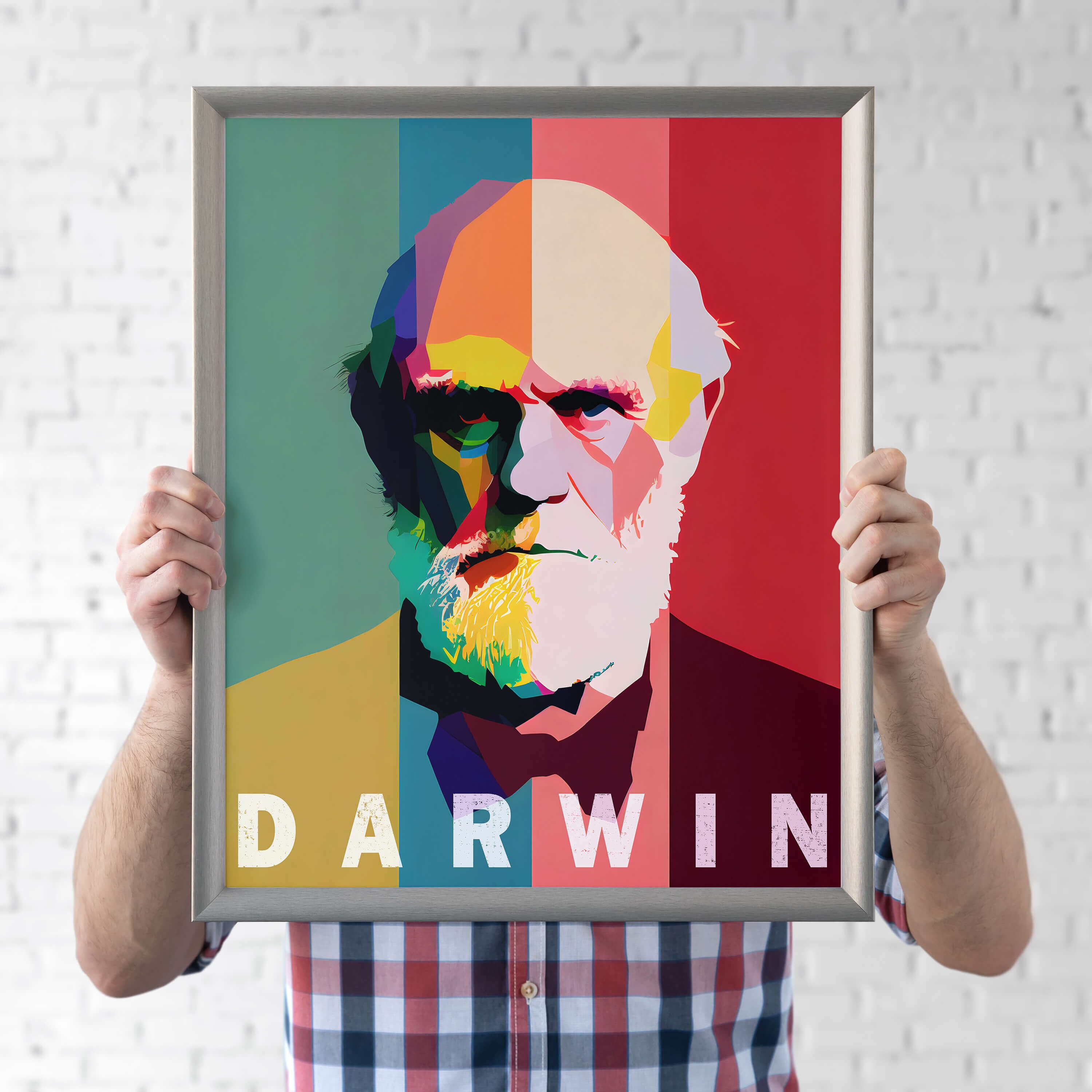 Charles Darwin Retro Minimalist Art Print Portrait POSTER | Science ...