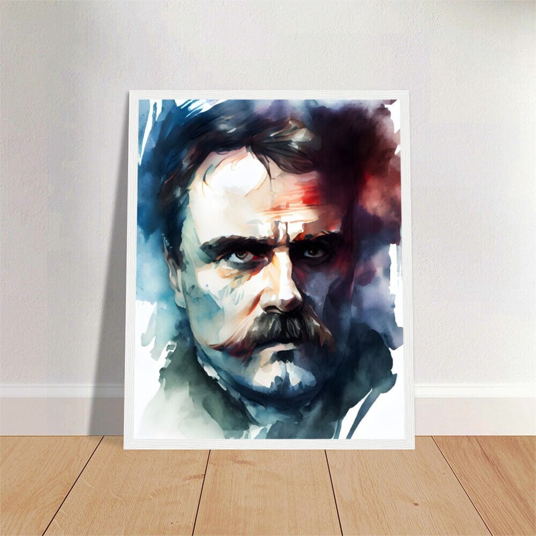Friedrich Nietzsche Watercolor Art Print Portrait POSTER | Philosophy ...