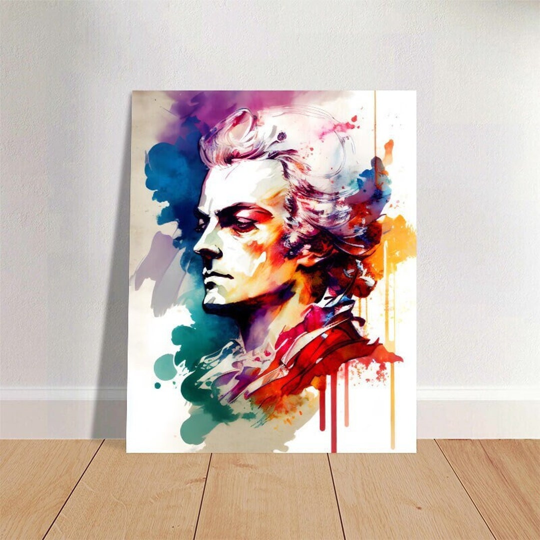 Wolfgang Amadeus Mozart Watercolor Art Print Portrait POSTER 2 ...