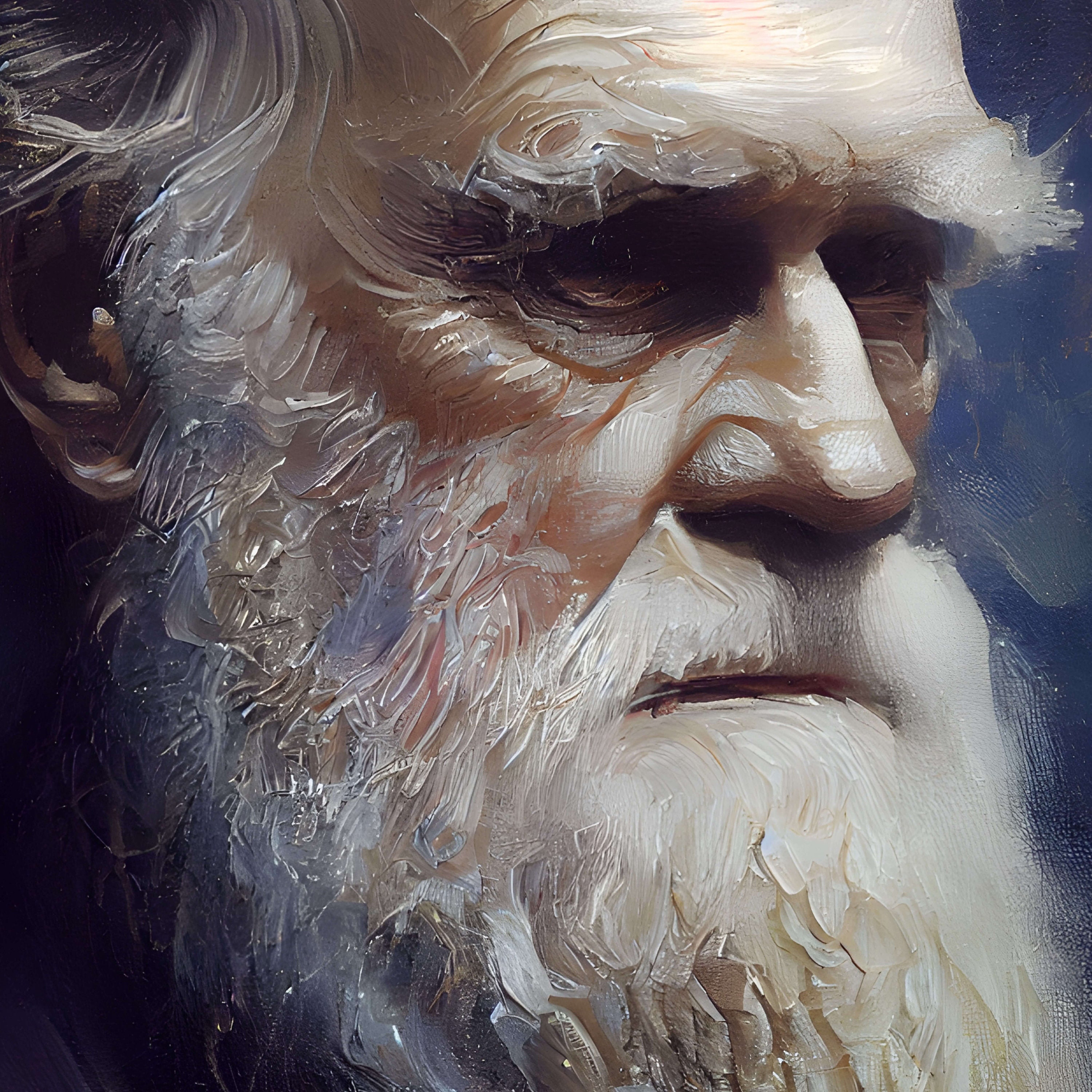 Charles Darwin Oil Painting Art Print Portrait POSTER - Etsy