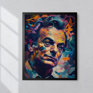Richard Feynman Oil Painting Art Print Portrait POSTER | Science ...