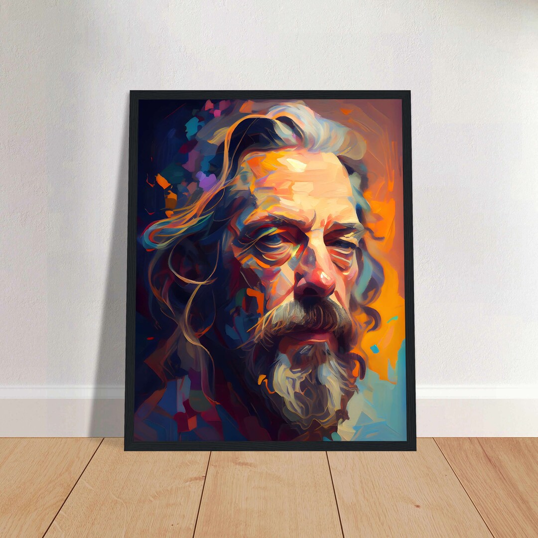 Alan Watts Oil Painting Art Print Portrait POSTER 1 | Spirituality ...