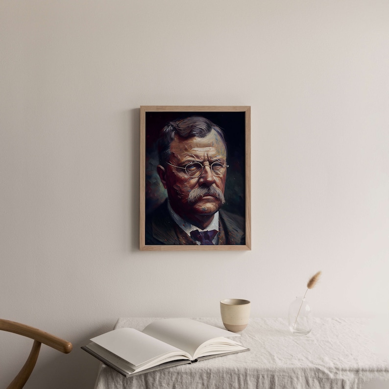 Theodore Roosevelt Oil Painting Art Print Portrait POSTER - Etsy