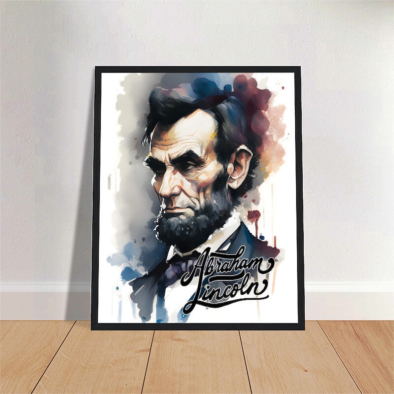 Abraham Lincoln Watercolor Art Print Portrait POSTER 2 | American ...