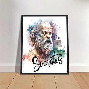 Socrates Watercolor Art Print Portrait POSTER 2 | History Philosophy ...
