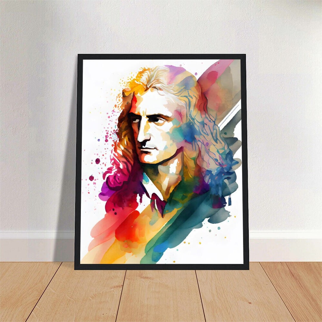 Isaac Newton Watercolor Art Print Portrait POSTER 2 | Science History ...