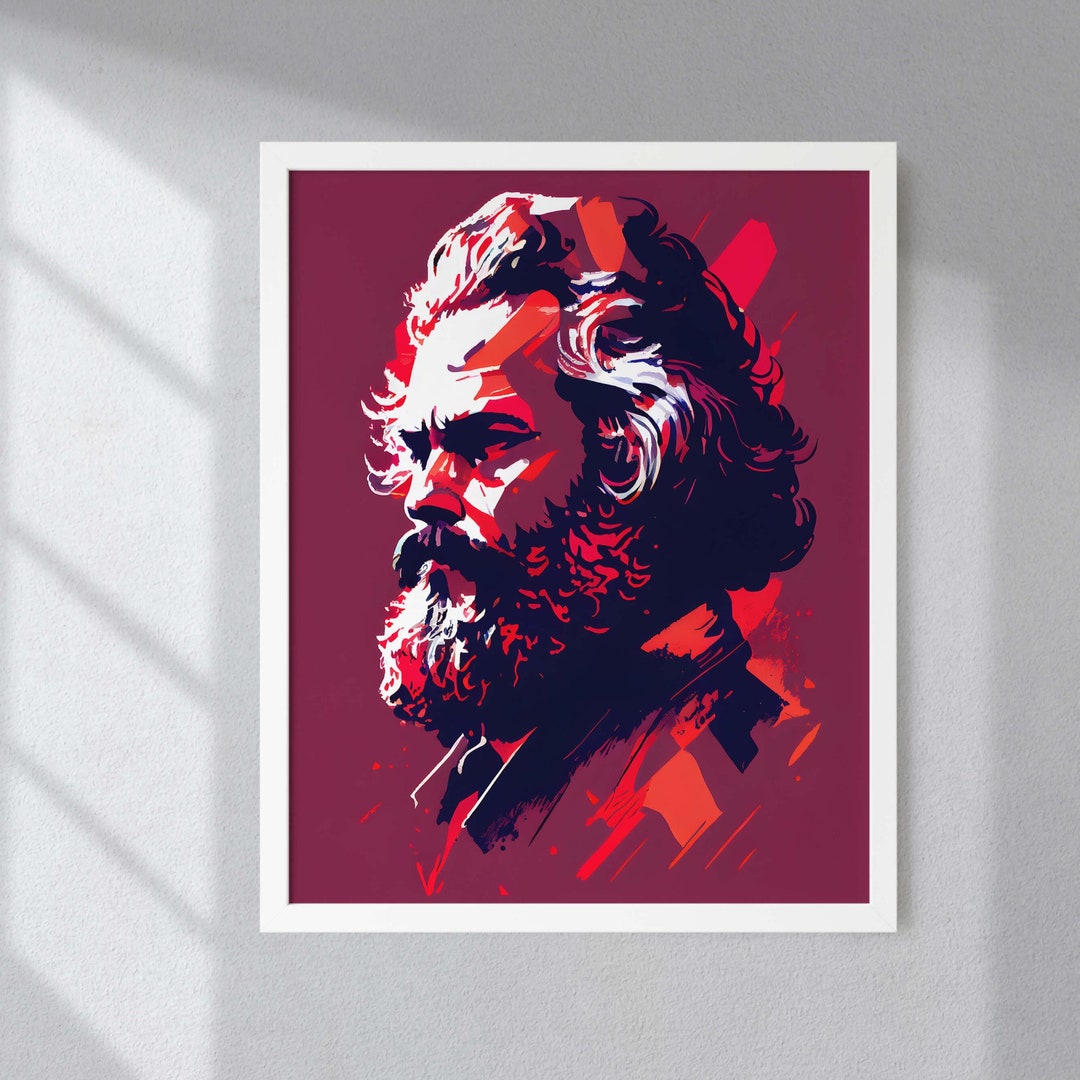 Karl Marx Painting Art Print Portrait POSTER | Philosophy Physical Wall ...