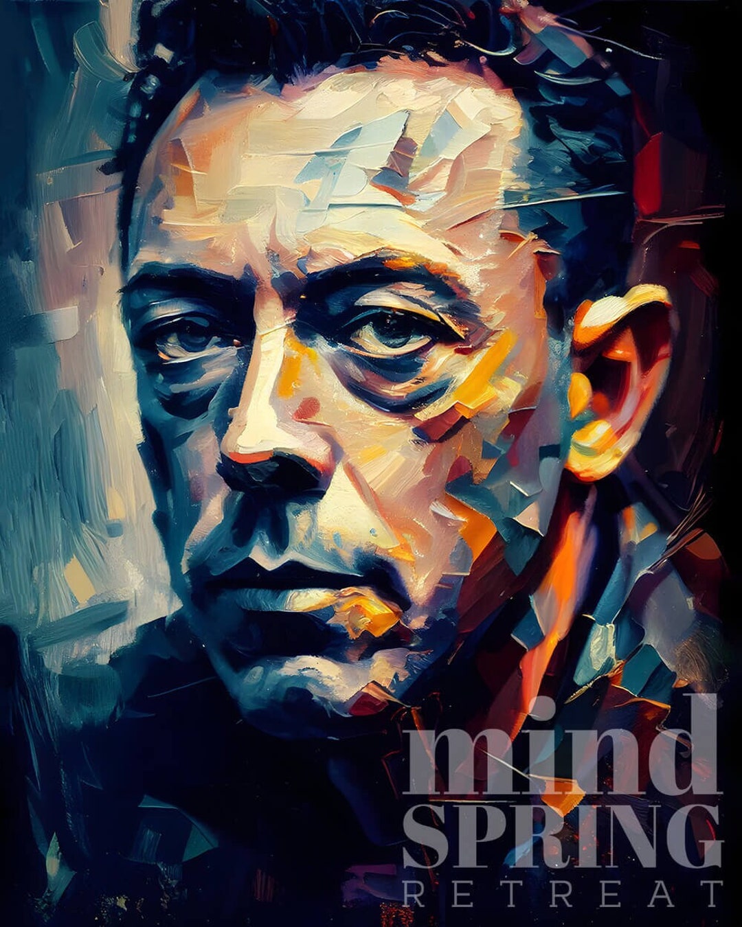 Albert Camus Oil Painting Art Print Portrait POSTER 3 Modern - Etsy
