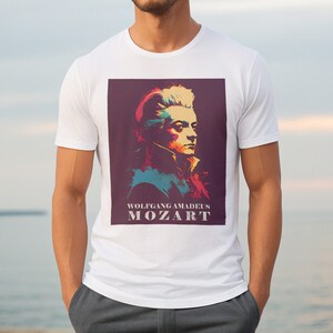 Wolfgang Amadeus Mozart Watercolor Minimalist T-shirt | Classical Music ...