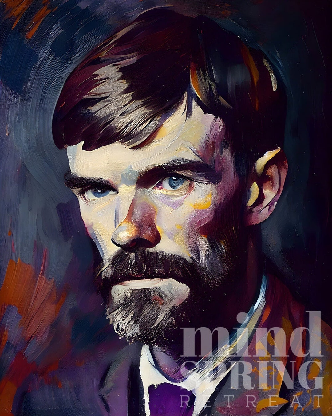 D H Lawrence Oil Painting Art Print Portrait POSTER Classic - Etsy