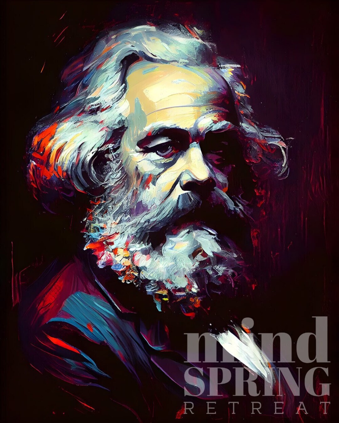 Karl Marx Oil Painting Art Print Portrait POSTER Philosophy - Etsy