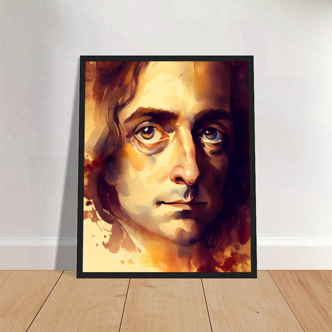 Blaise Pascal Watercolor Art Print Portrait POSTER | Mathematics ...