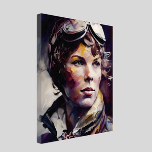 Amelia Earhart Oil Painting Art Print Portrait POSTER 2 | Aviation ...