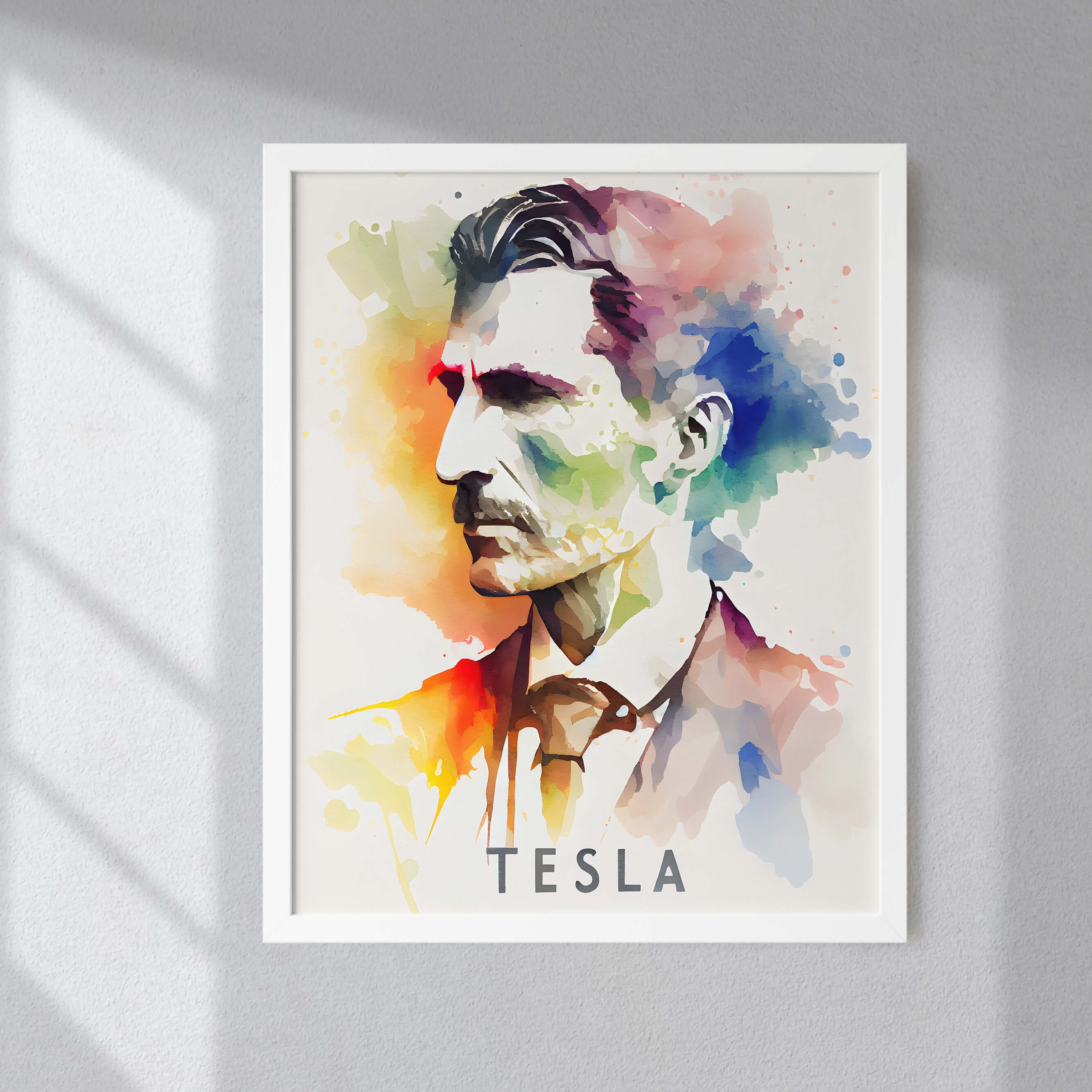 Nikola Tesla Watercolor Art Print Portrait POSTER 2 Science - Etsy