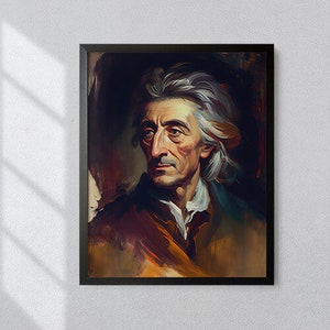 John Locke Oil Painting Art Print Portrait POSTER | Philosophy Physical ...