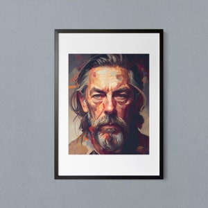 Alan Watts Oil Painting Art Print Portrait POSTER 2 | Spirituality ...