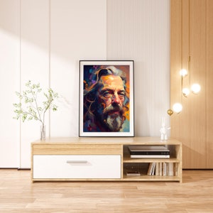 Alan Watts Oil Painting Art Print Portrait POSTER 1 | Spirituality ...