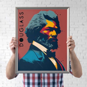 Frederick Douglass Retro Minimalist Art Print Portrait POSTER | History ...