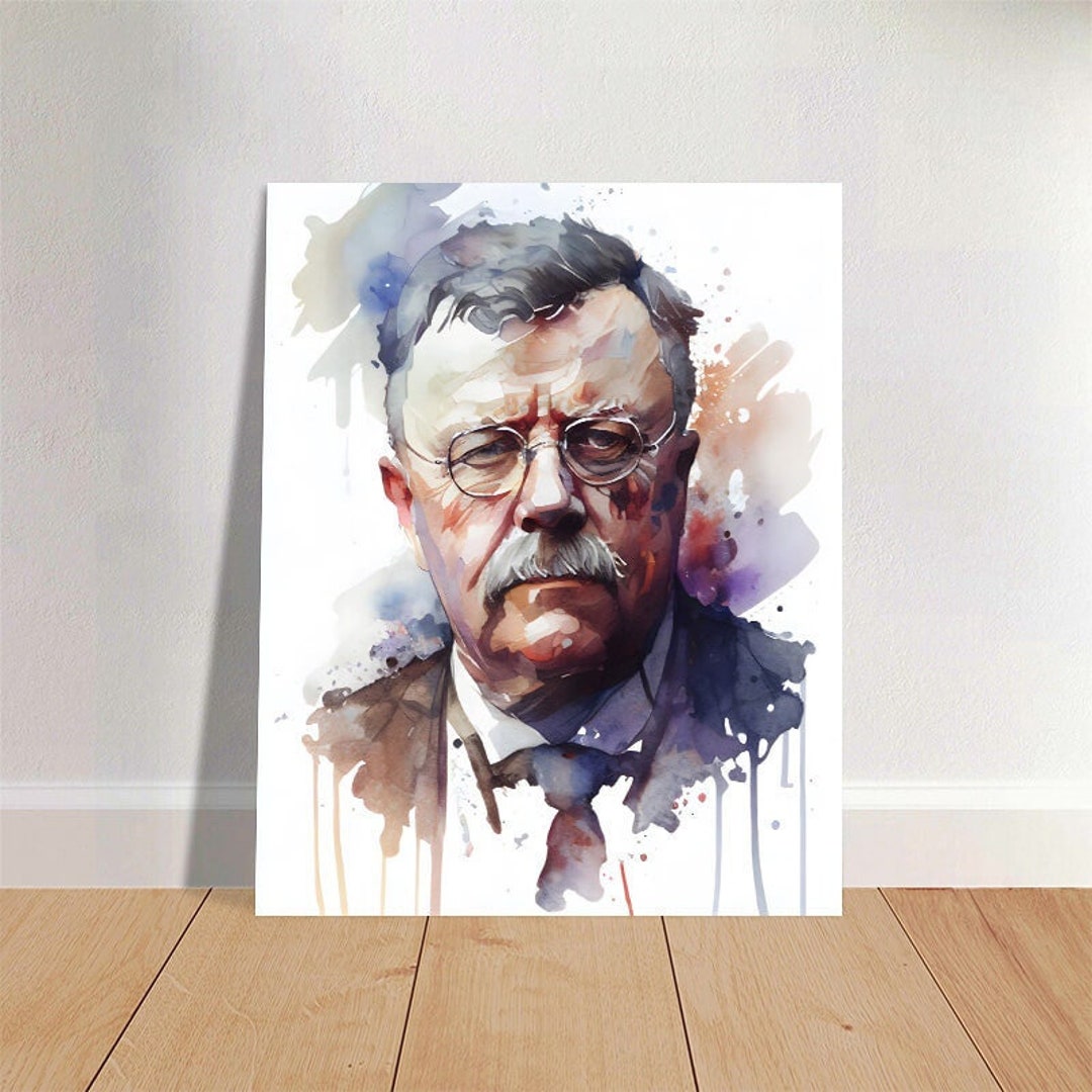 Theodore Roosevelt Watercolor Art Print Portrait POSTER 2 | History ...