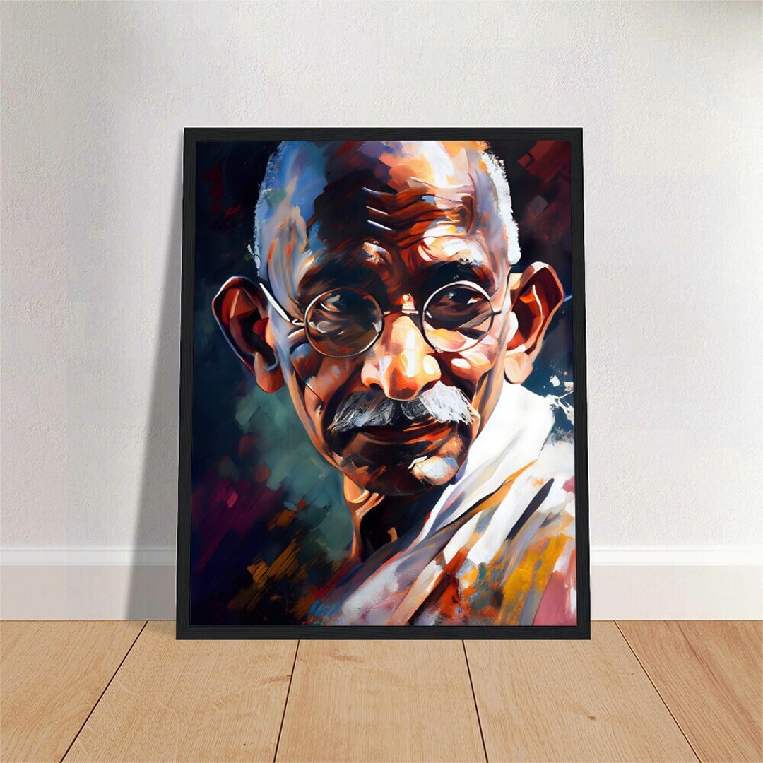 Mohandas Gandhi Oil Painting Art Print Portrait POSTER 1 | World ...