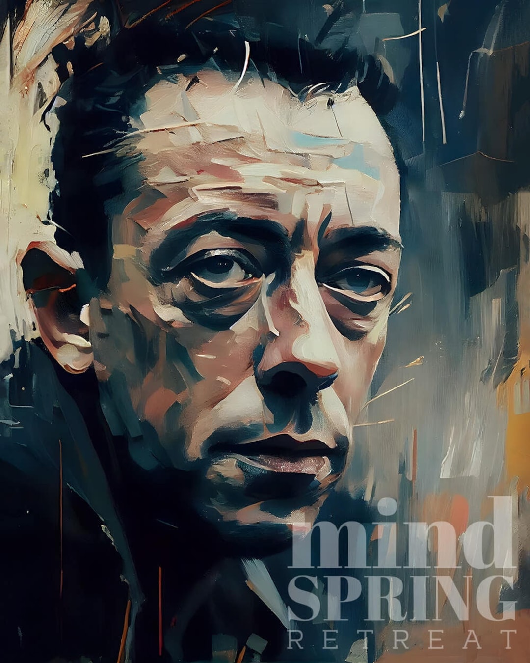 Albert Camus Oil Painting Art Print Portrait POSTER 2 Modern - Etsy