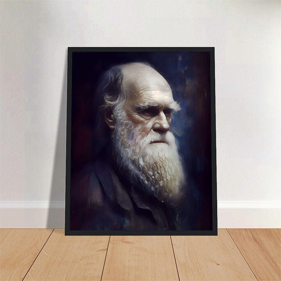 Charles Darwin Oil Painting Art Print Portrait POSTER | Science Biology ...
