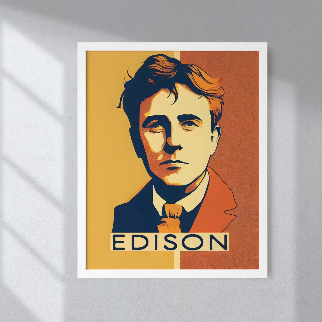 Thomas Edison Retro Minimalist Art Print Portrait POSTER Science ...