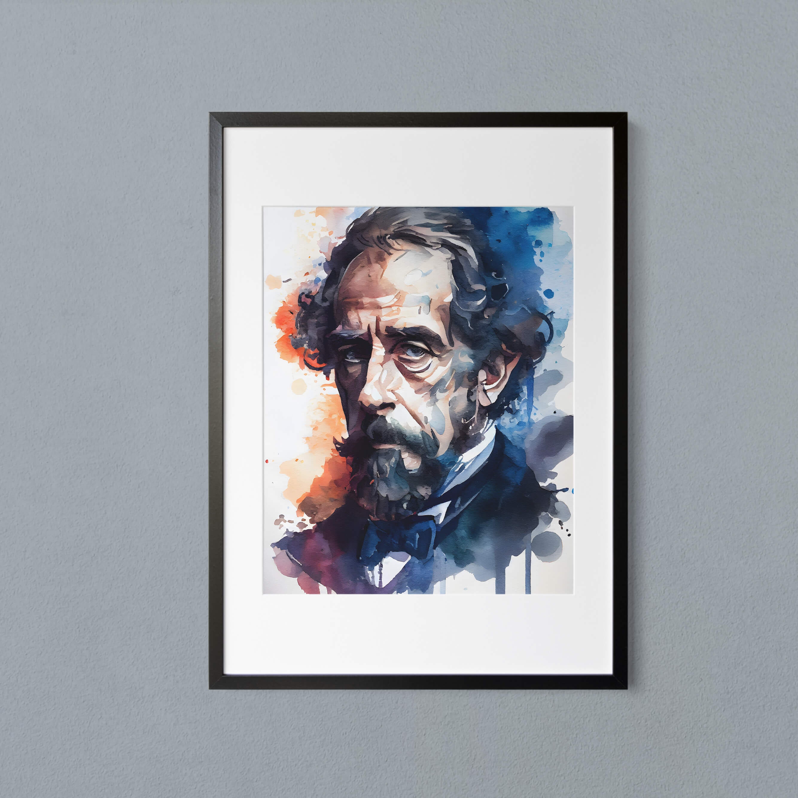 Charles Dickens Watercolor Art Print Portrait POSTER Classic - Etsy