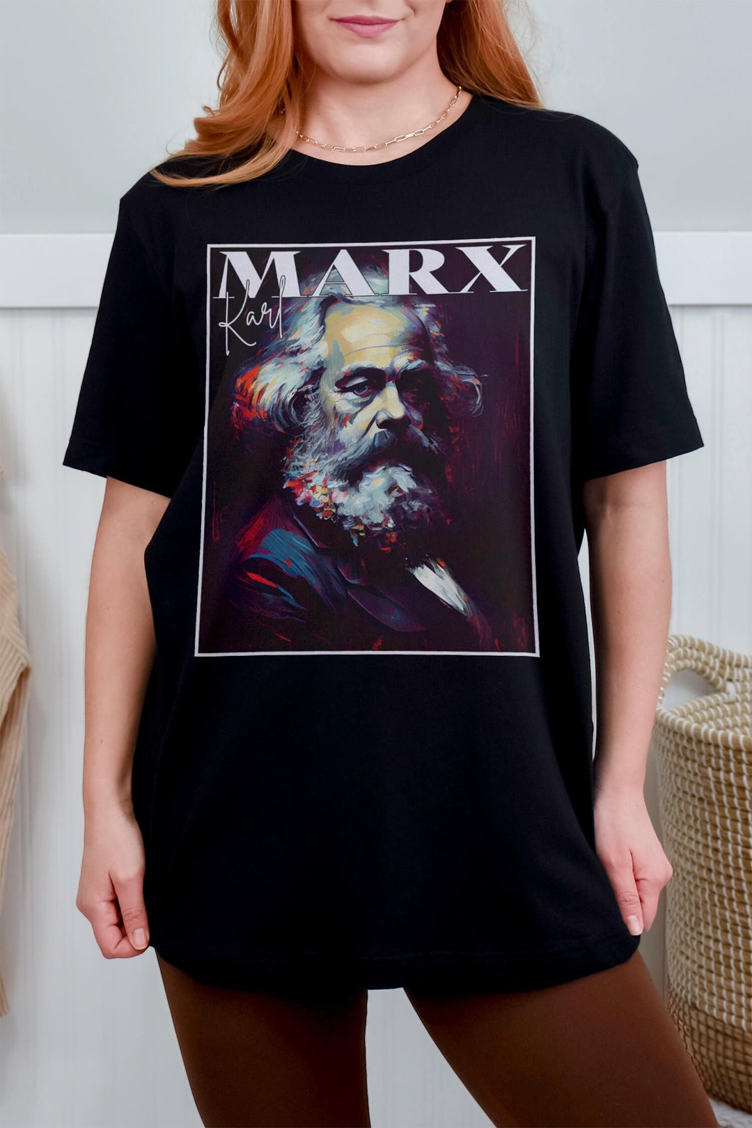 Karl Marx Bell Oil Painting T-shirt | Philosophy Socialism Communism ...